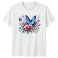 Blue Butterfly Flowers Nature Mens T-Shirt Womens Tee Graphic Unisex ...