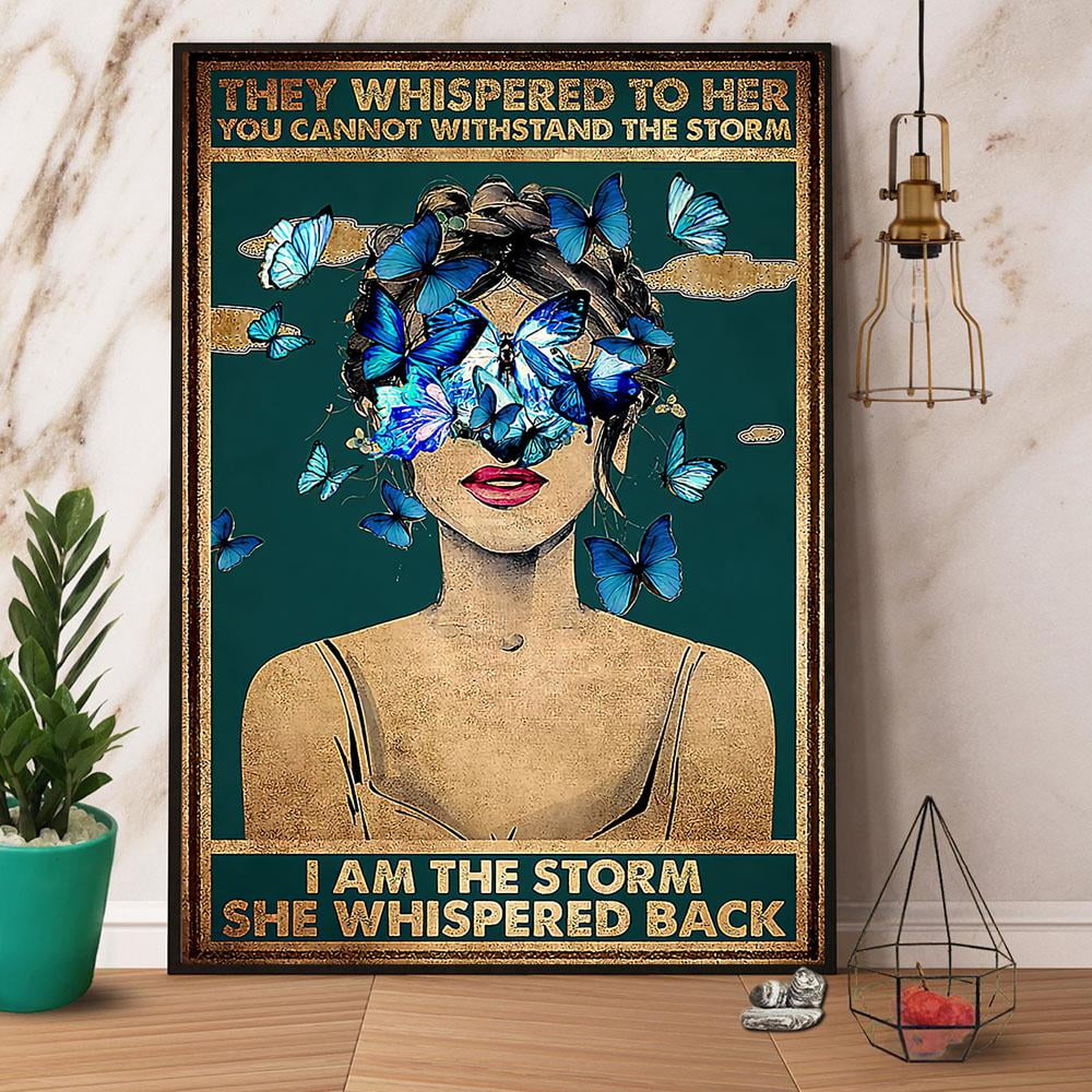 Blue Butterfly I Am The Storm Paper Poster No Frame Matte Wall Art ...