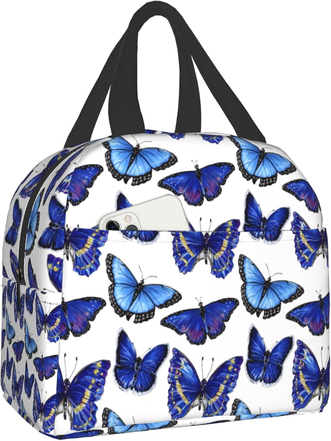 Blue Butterfly Insulated Lunch Bag Leakproof Lunch Bag for Adults Lunch ...