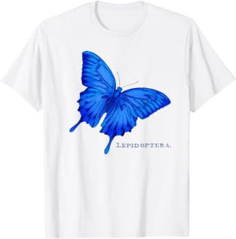 Blue Butterfly Lepidoptera Botanical T-Shirt - Walmart.com