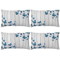 Blue Butterfly Lumbar Pillow Covers 12 x 20 Inch Pillow Covers Set of 4 ...