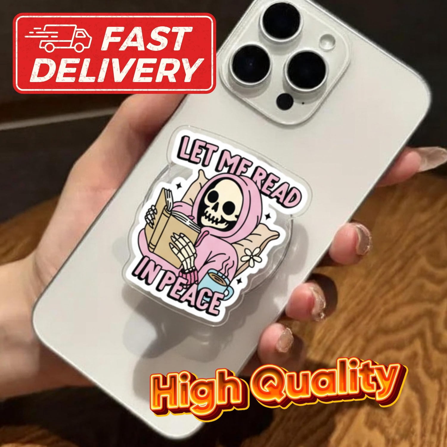 Blue Butterfly MagSafe Grip – Handmade Floral Magnetic Phone & Tablet ...