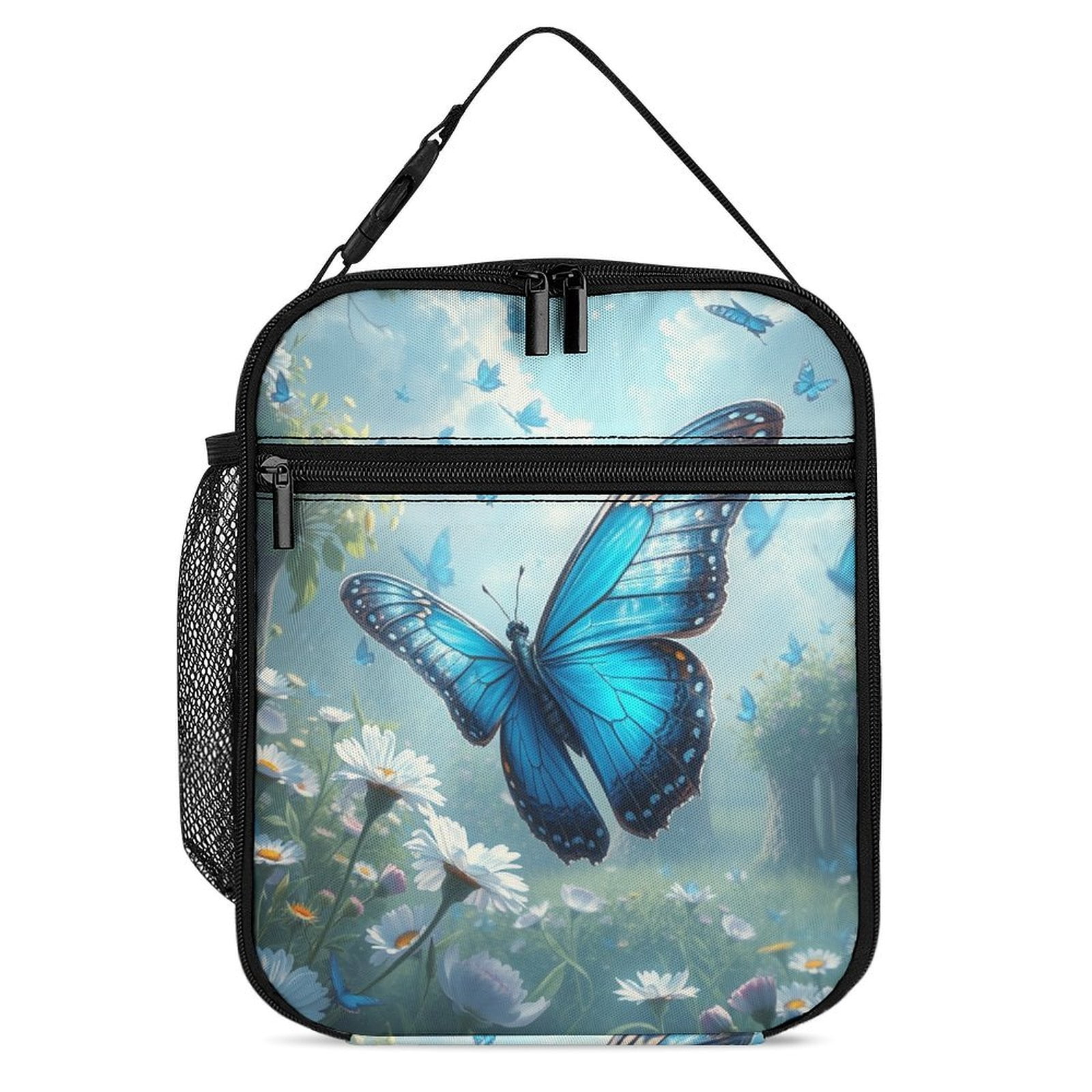 Blue Butterfly Meadow Dream Lunch Bag Insulated Meal Bag Reusable Lunch ...