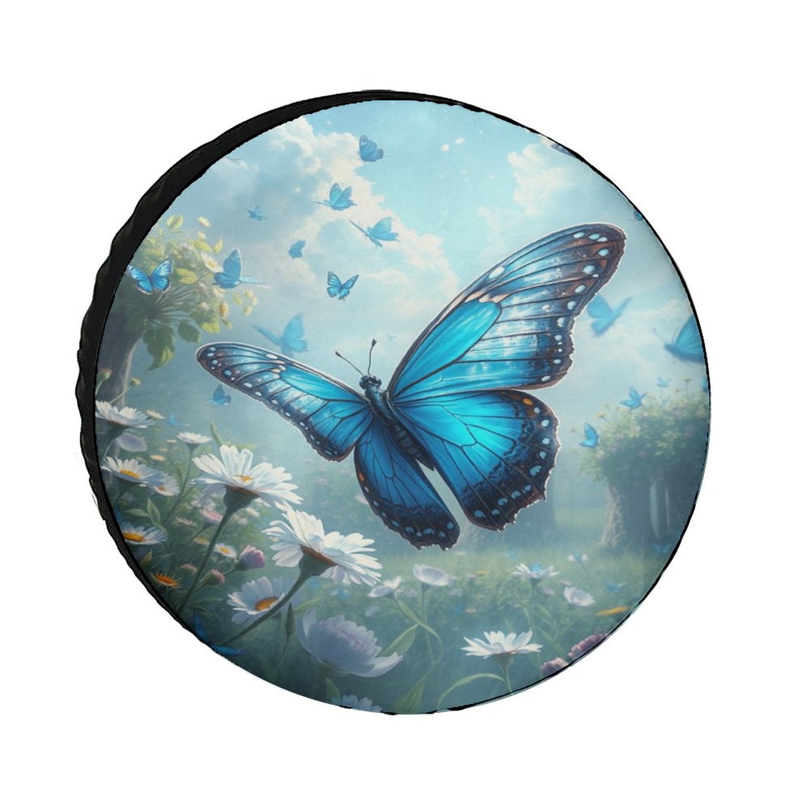 Blue Butterfly Meadow Dream Spare Tire Cover Weatherproof Wheel Camper ...