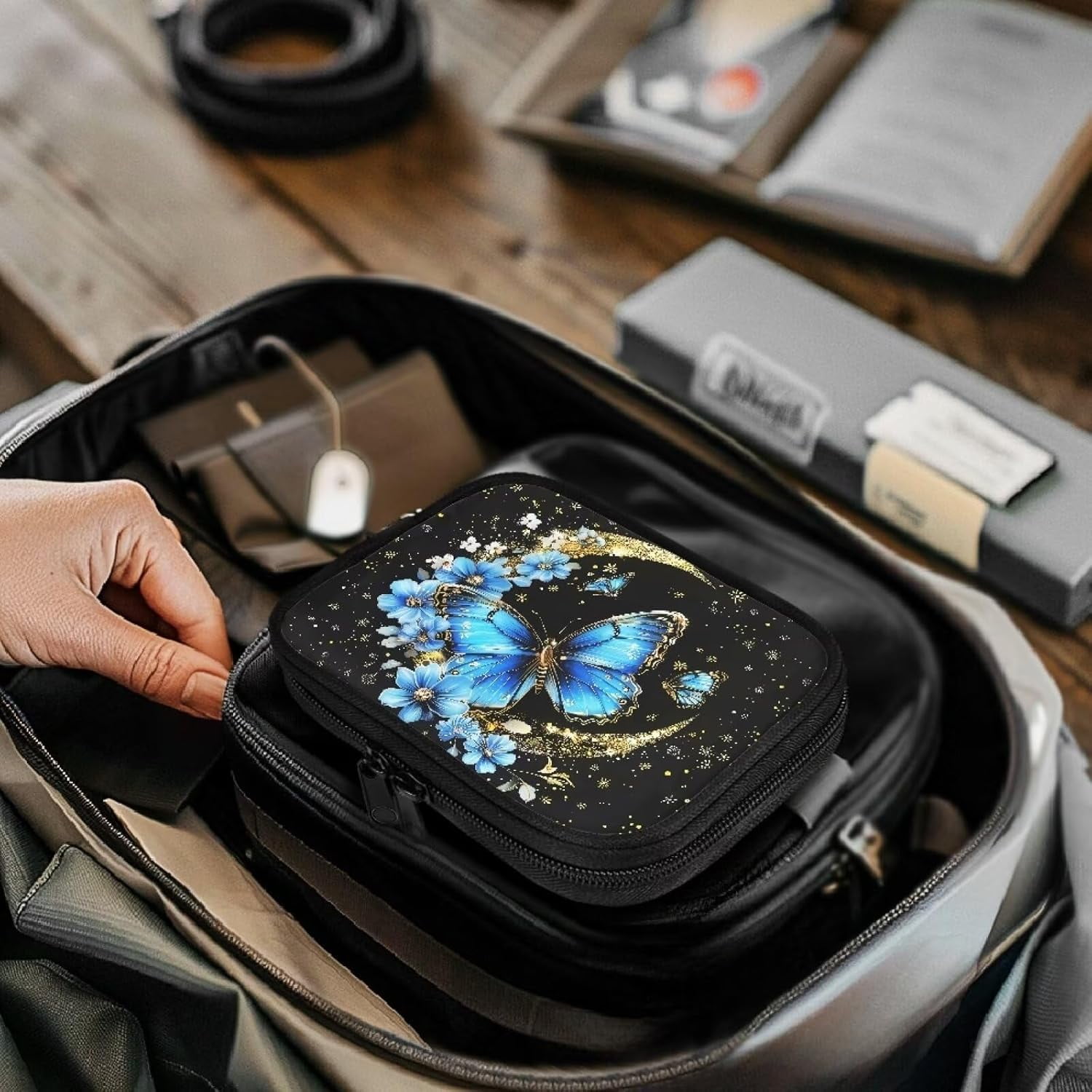 Blue Butterfly Mini First Aid Kit Empty Bag,Travel Empty First Aid Kit ...