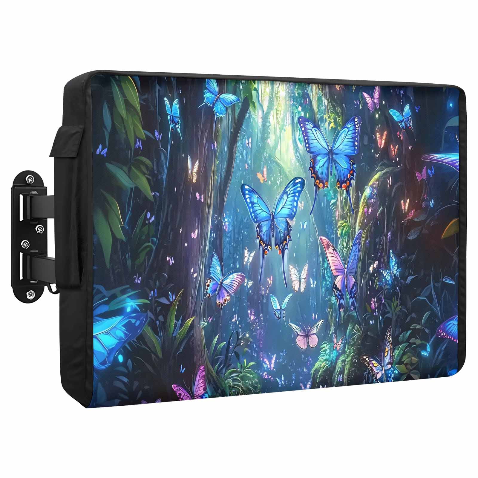 Blue Butterfly Outdoor TV Cover 30 to 32 Inch Dream Flower Forest Tree ...