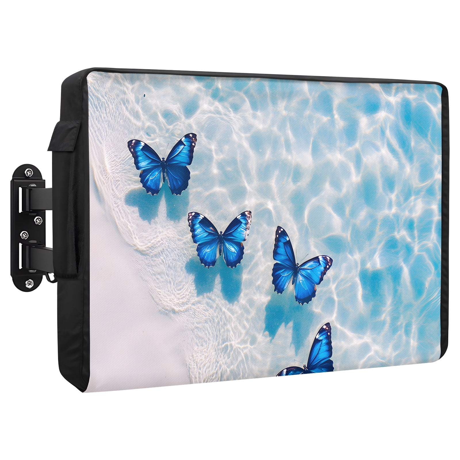 Blue Butterfly Outdoor TV Cover 36 to 39 Inch Ocean Water Beach Scenery ...