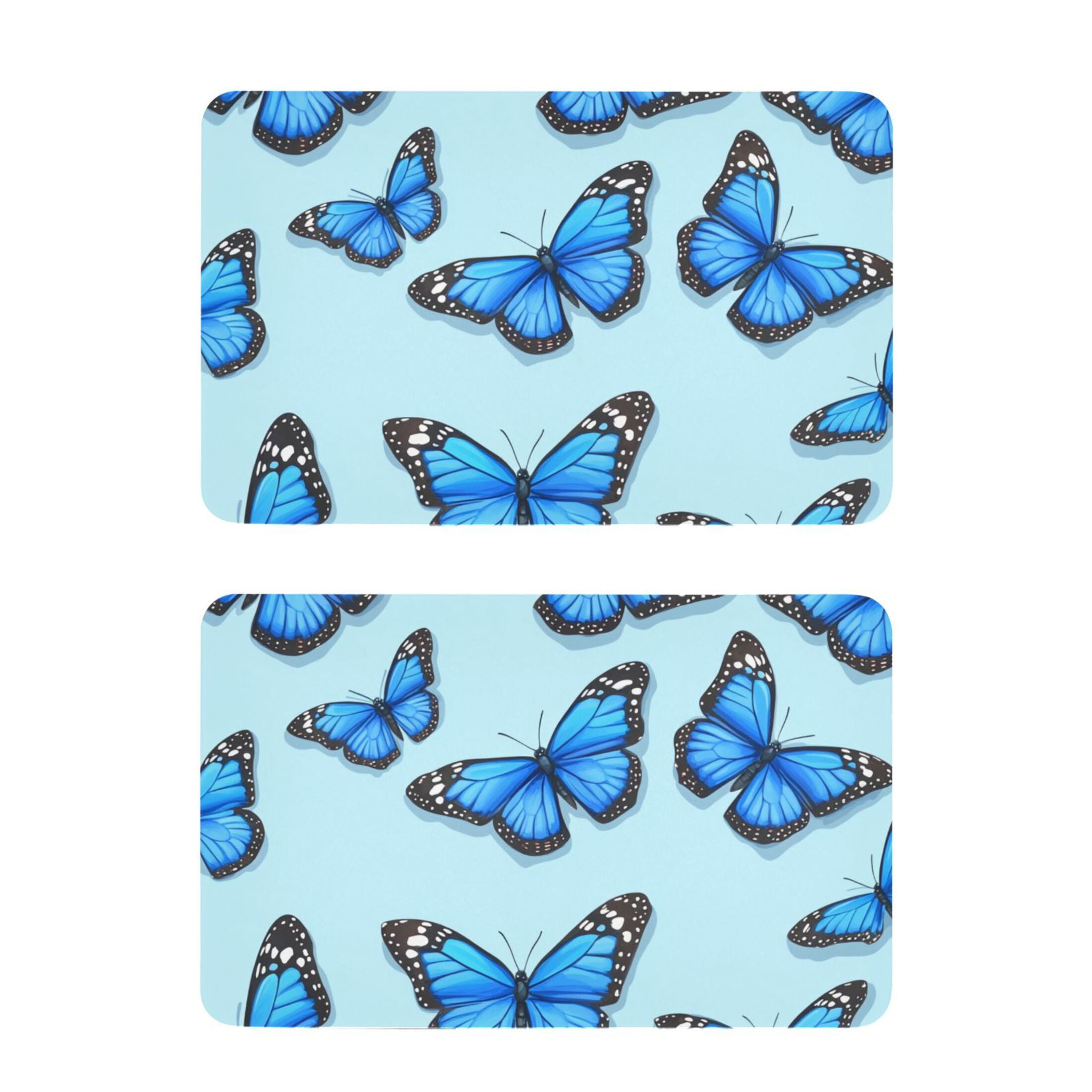 Blue Butterfly Pattern Fridge Magnets Square Refrigerator Magnets ...