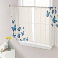Blue Butterfly Sheer Curtains for Living Room Bedroom, Retro Farmhouse ...