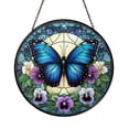 Blue Butterfly Stained Glass Style Suncatcher – Decorative Window Art ...