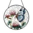 Blue Butterfly Stained Glass Style Window Suncatcher Hanging Decor ...