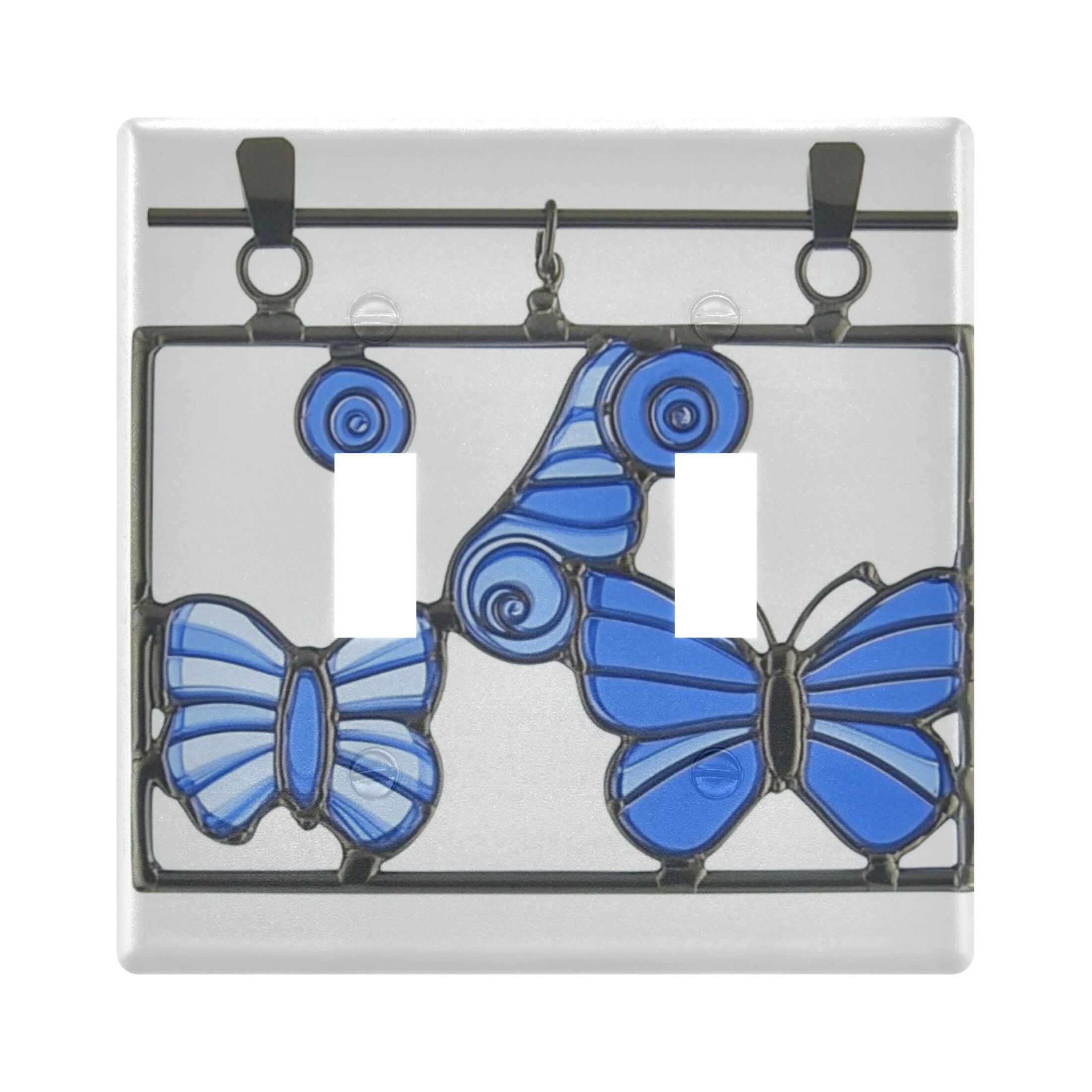 Blue Butterfly Suncatcher Fireproof Switch Plate with Rounded Edges 2 ...