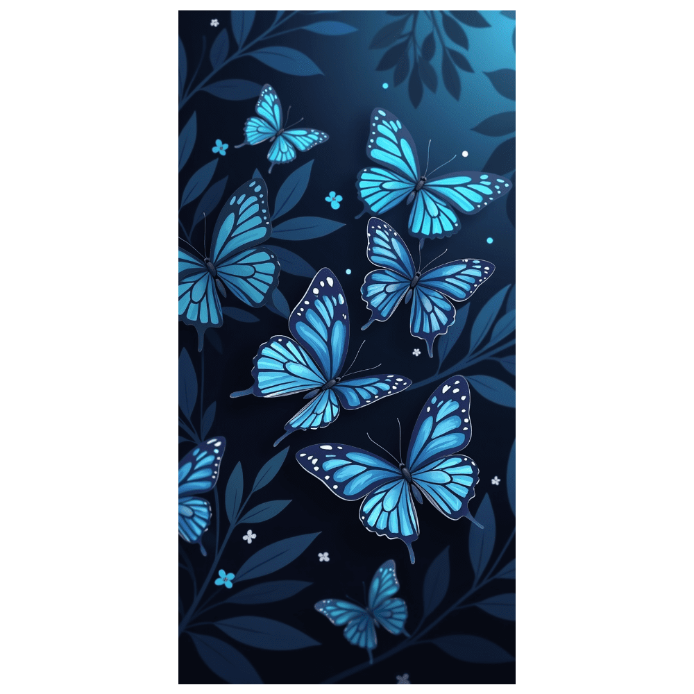 Blue Butterfly Themed Background Banner Party Decorations Backdrop ...
