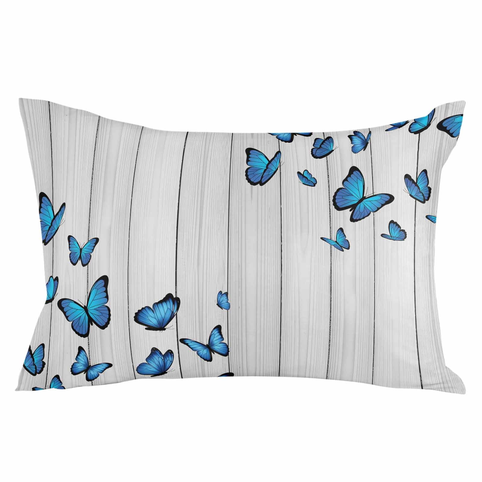 Blue Butterfly Throw Pillow Cover 20 x 30 Inch Decorative Pillow Cover ...
