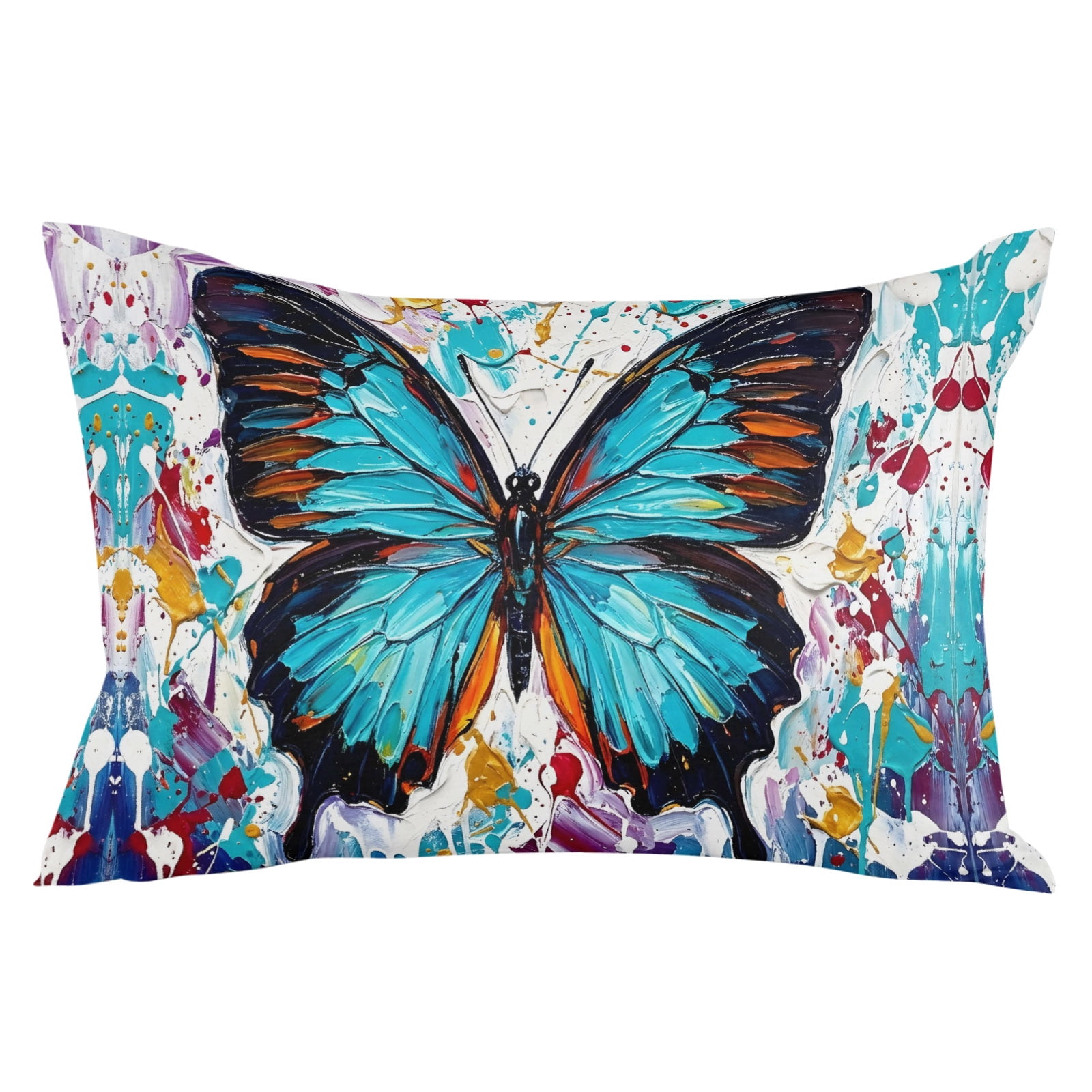 Blue Butterfly Throw Pillow Cover 20 x 30 Inch Decorative Pillow Cover ...