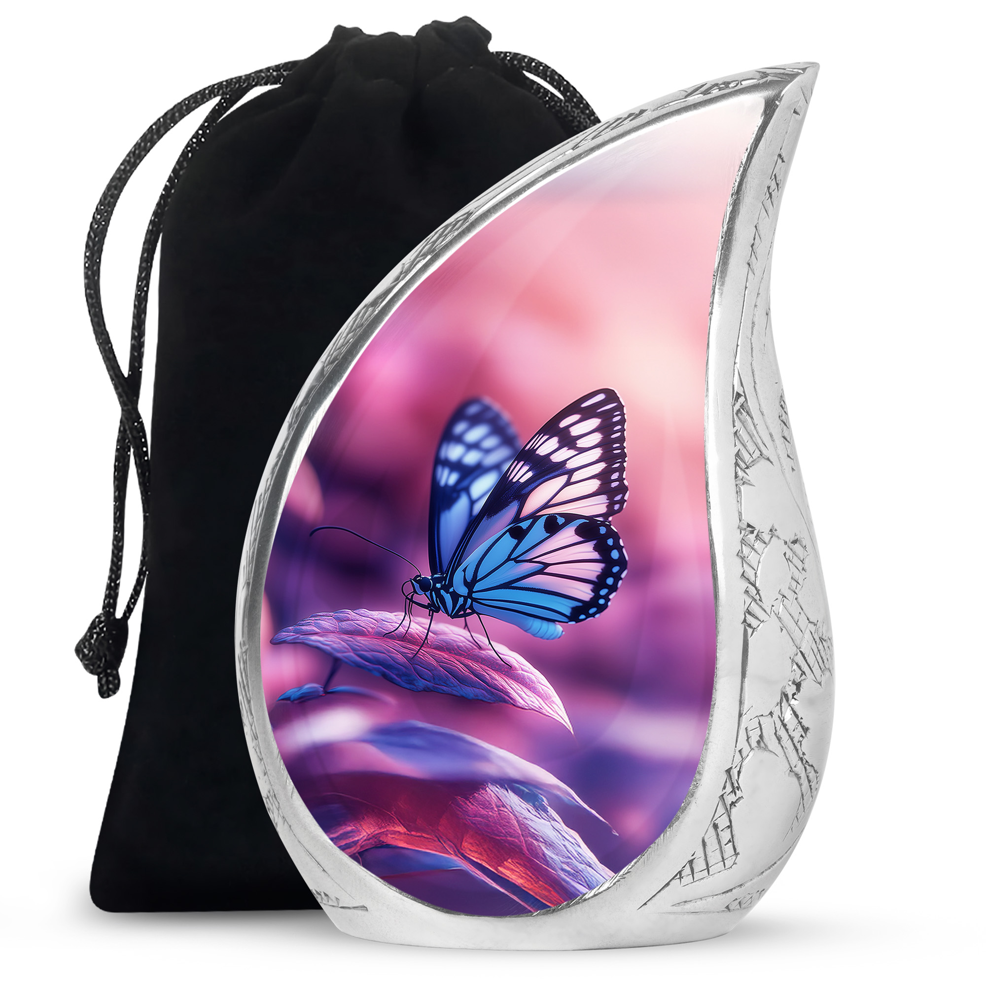 Blue Butterfly Urn For Ashes Adult Male - Burial Large Urns For Human ...