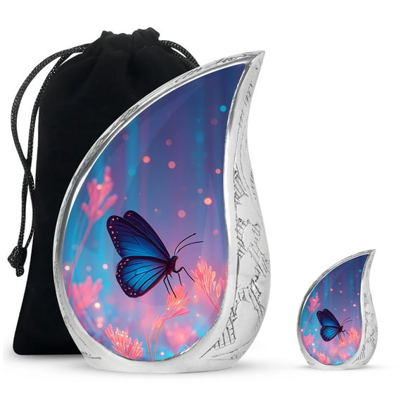 Blue Butterfly Urns For Ashes Adult Mom - Small Cremation Urn For Human ...