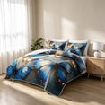 Blue Butterfly Vintage Oil Painting Quilt Set, farmhouse artistic ...