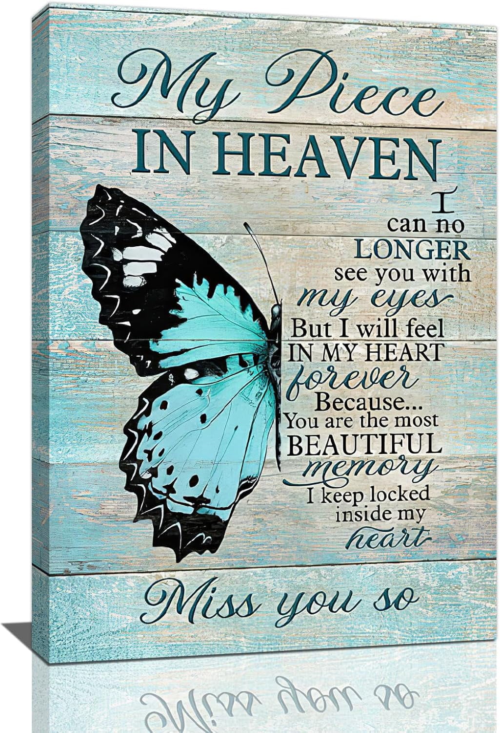 Blue Butterfly Wall Art My Piece in Heaven Pictures Wall Decor Country ...