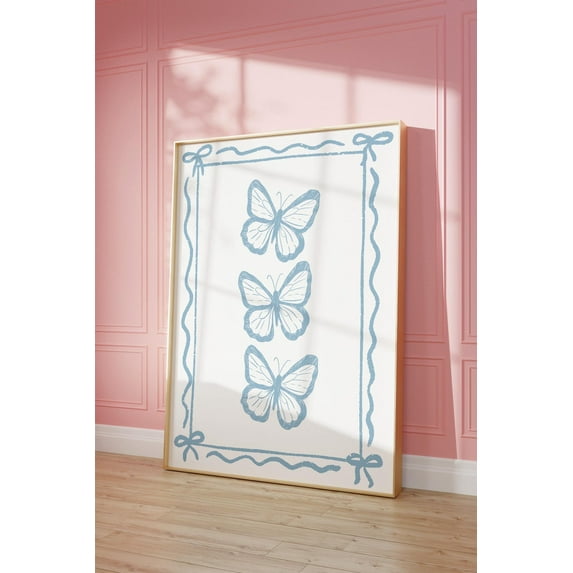 Blue Butterfly Wall Art : Trendy Preppy Coquette Aesthetic Poster 170 ...