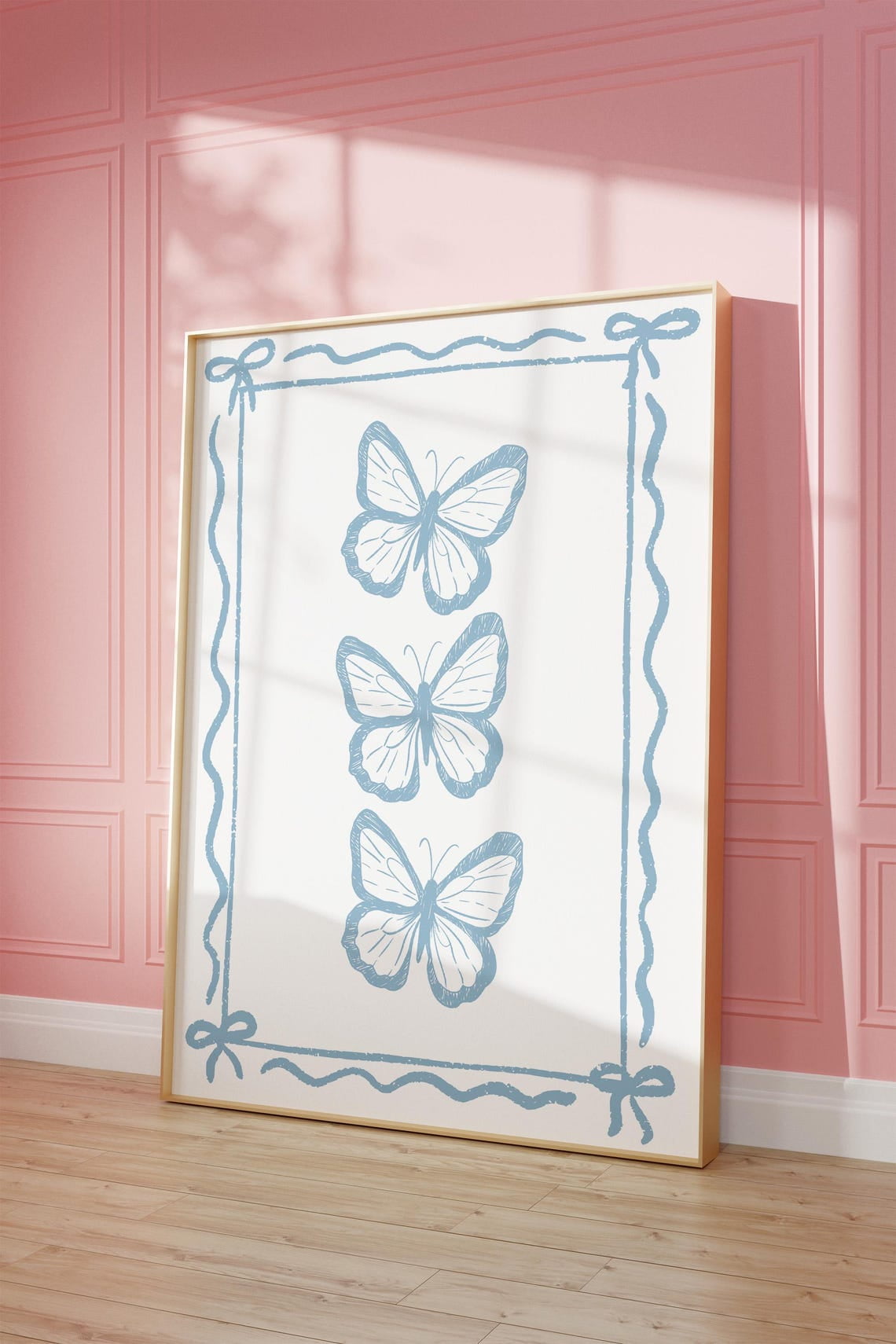 Blue Butterfly Wall Art : Trendy Preppy Coquette Aesthetic Poster ...