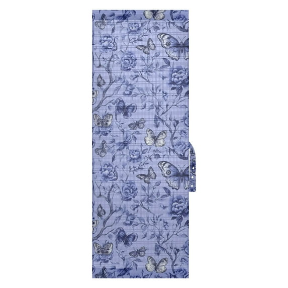 Blue Butterfly and Flower Pattern Door Curtain Blackout Thermal ...