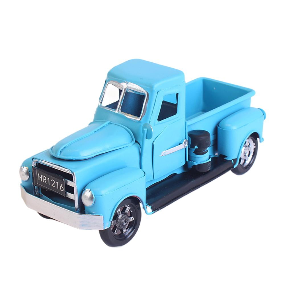 Blue Bvintage Handmade Tin Car Model Travel Version Pickup Truck Car ...