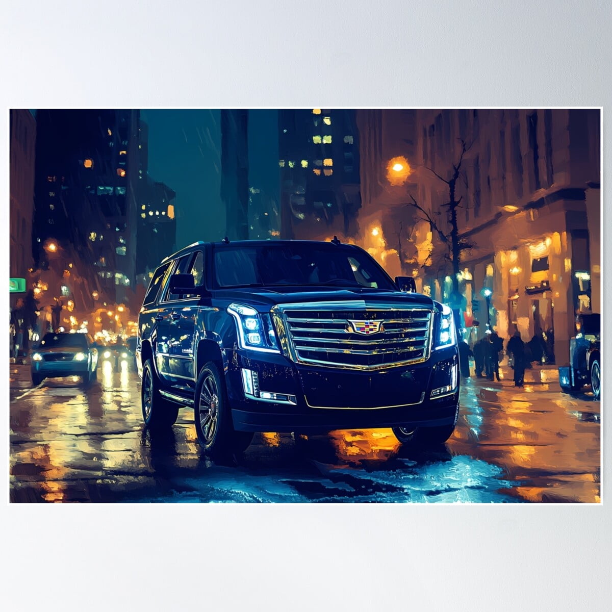 Blue Cadillac Escalade – Digital Pop Art Print Vii Poster Wall Art ...