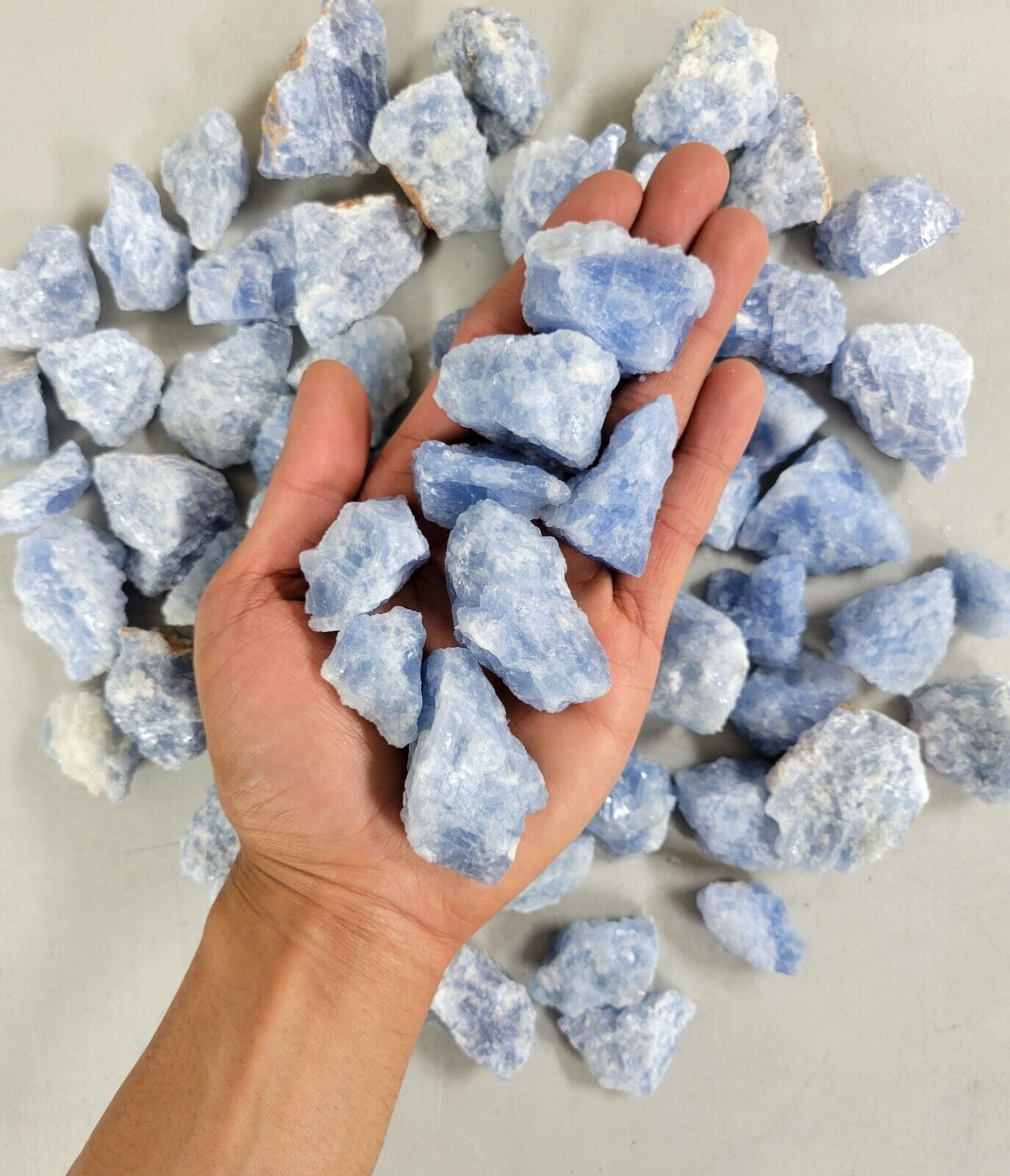 Blue Calcite Crystals - Raw Rough Gemstones Bulk - Natural Rough Stones ...