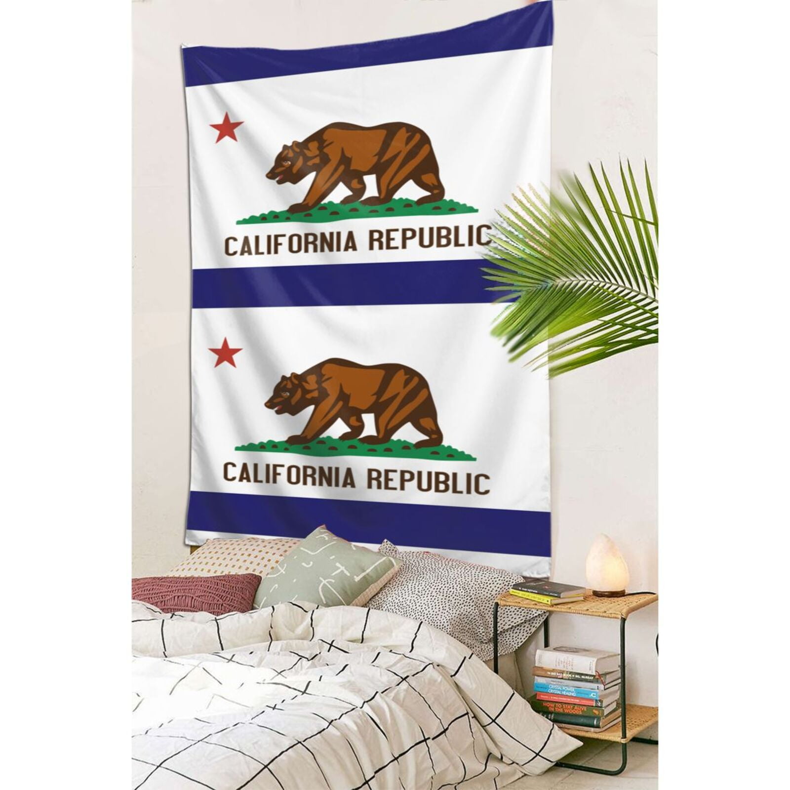 Blue California Republic Flag Wall Hanging Backdrop Tapestry Perfect ...