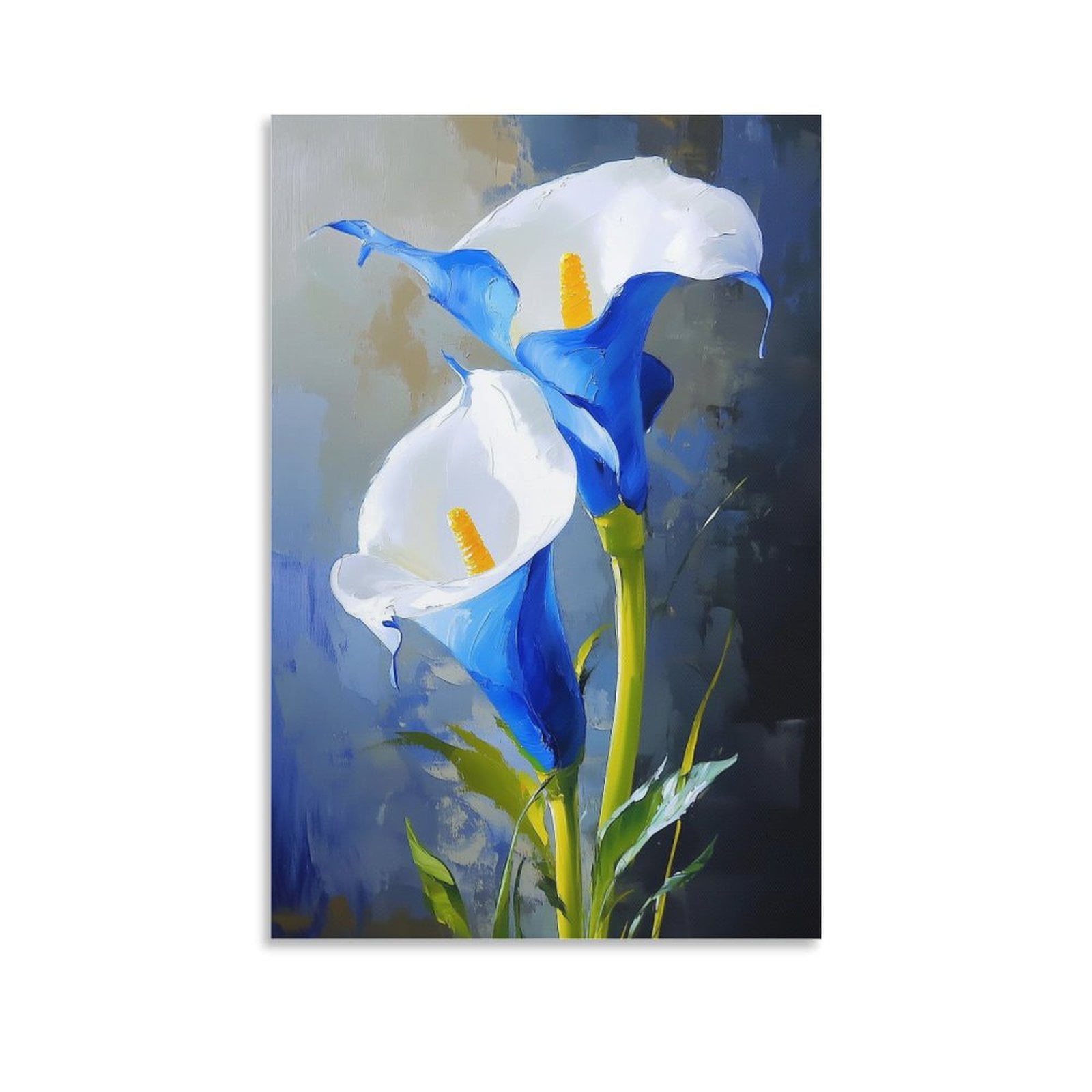 Blue Calla Lily Artwork Posters Wall Art Painting Canvas Gift Living ...