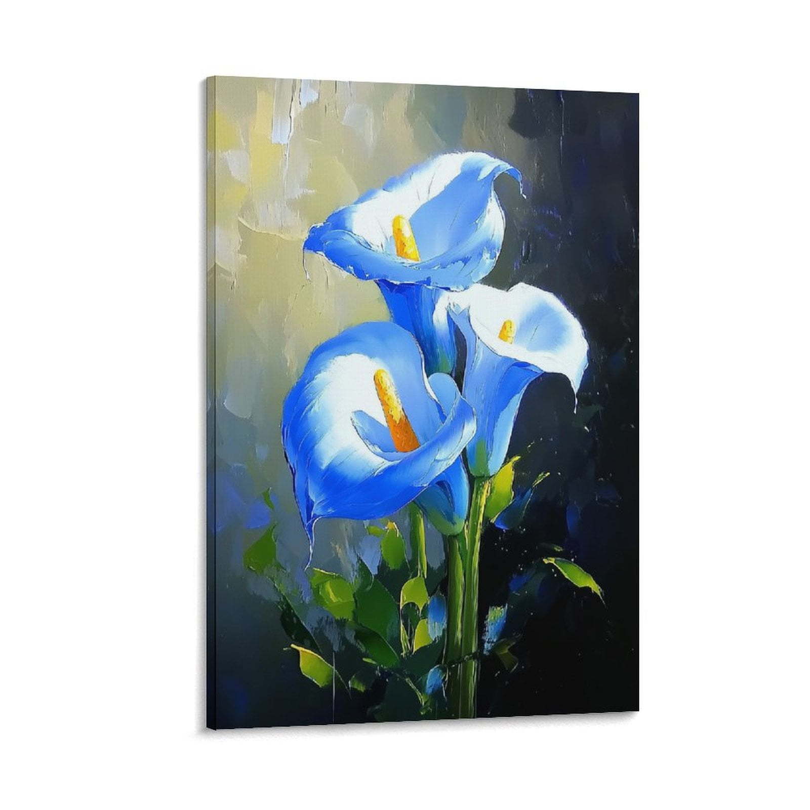 Blue Calla Lily Mural Poster Decorative Painting Canvas Wall Art Living ...