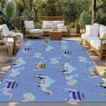 Blue Camel Indoor Outdoor Rugs 3x5 Ft, Exotic Cute Cartoon Camels Wild ...