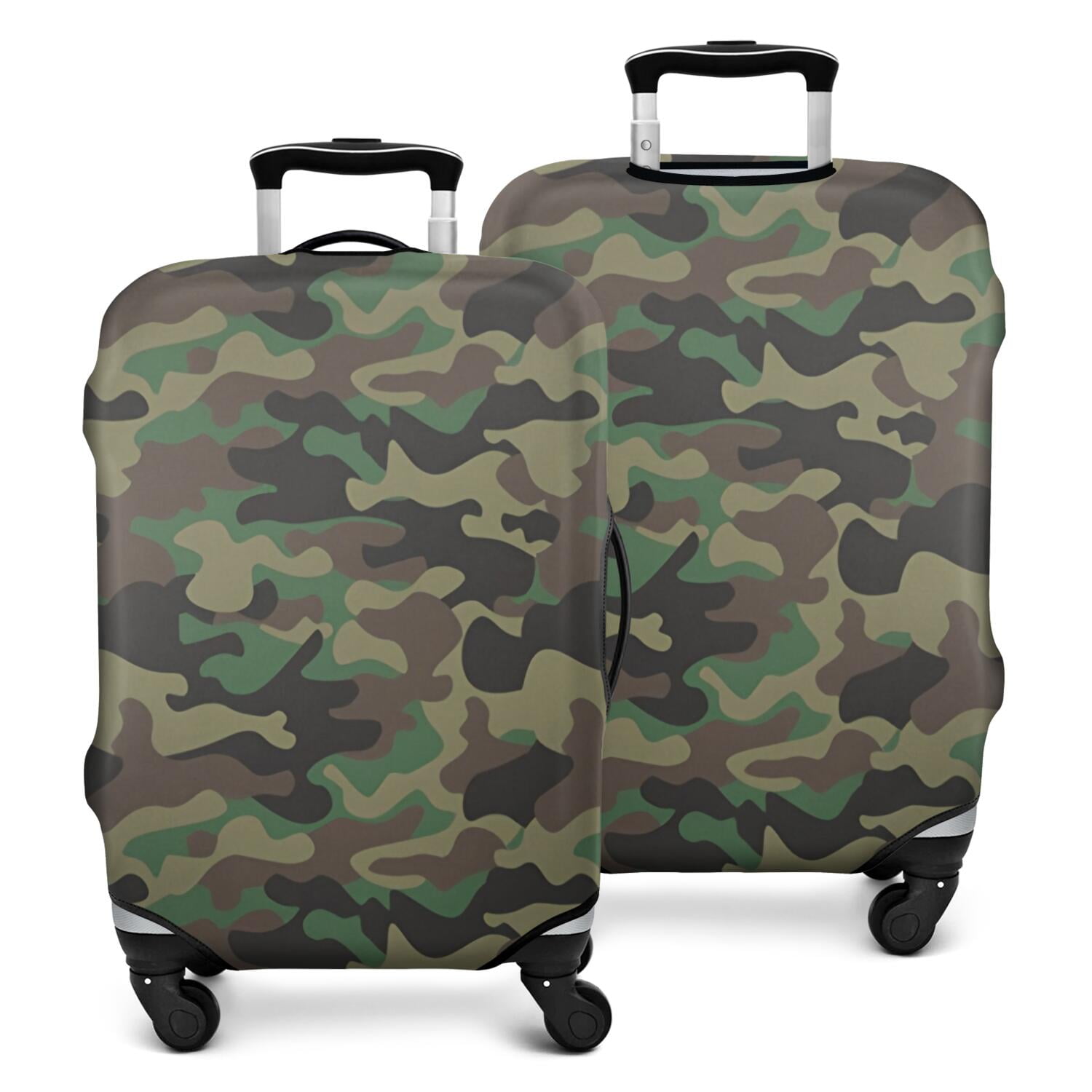 Blue Camo Wavy Shapes Pattern Luggage Cover Fashion Suitcase Cover ...