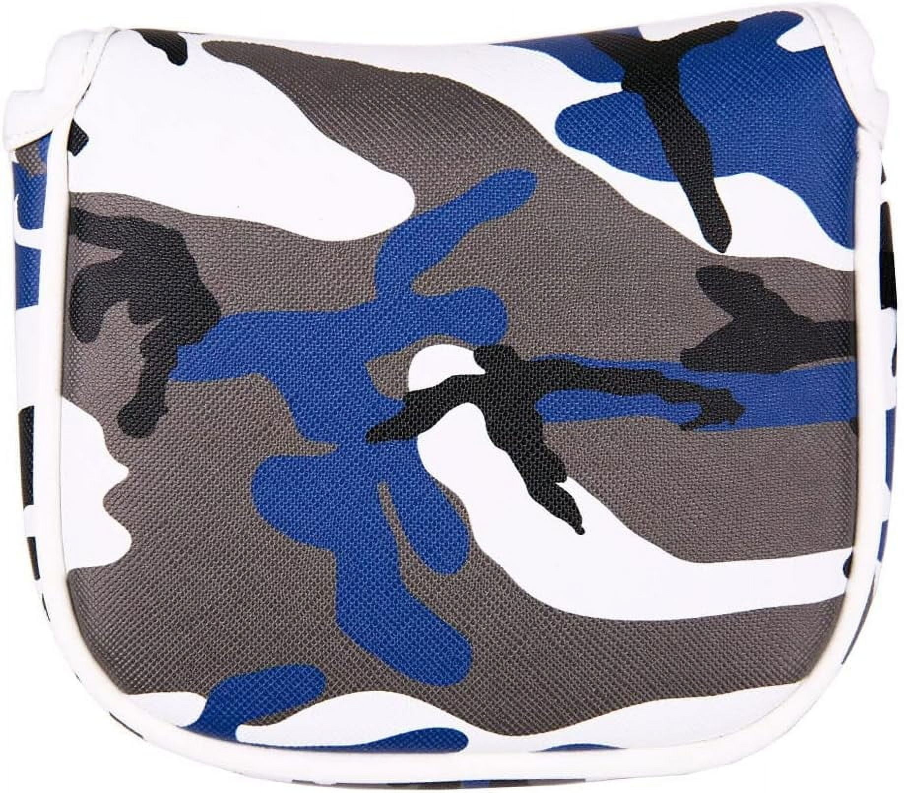 Blue Camouflage Golf Square Mallet Putter Head Cover with 2 Ball ...