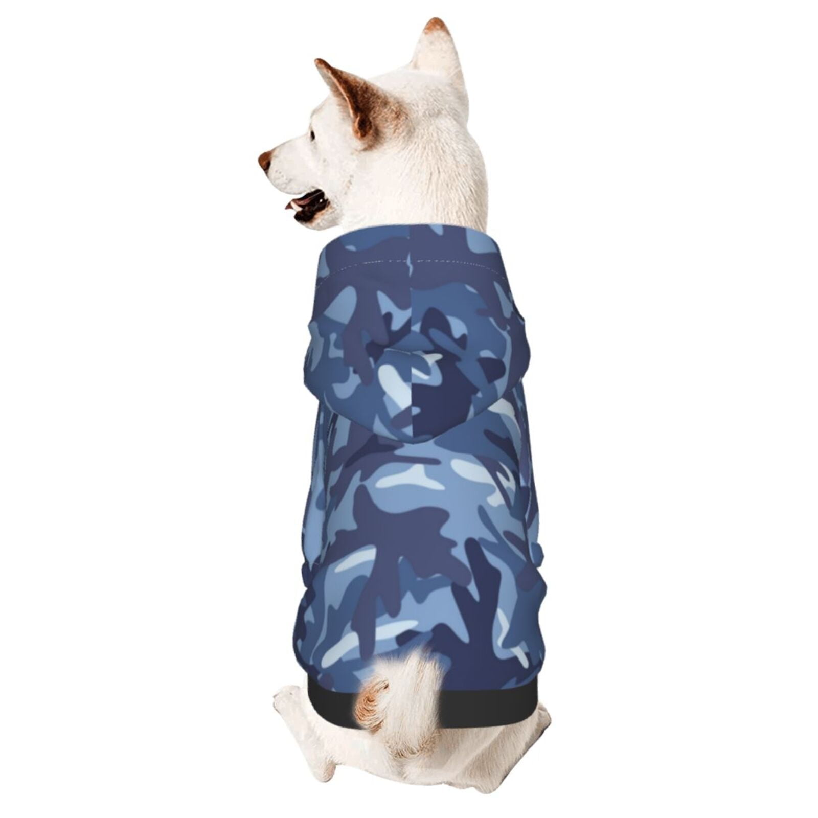 Blue Camouflage Pattern Camo Dog Hoodie Pet Costume Outfit For Small ...