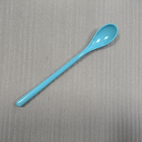 (Blue) Candy Color Plastic Long Handle Dessert Spoons Dinner Tea Spoon ...