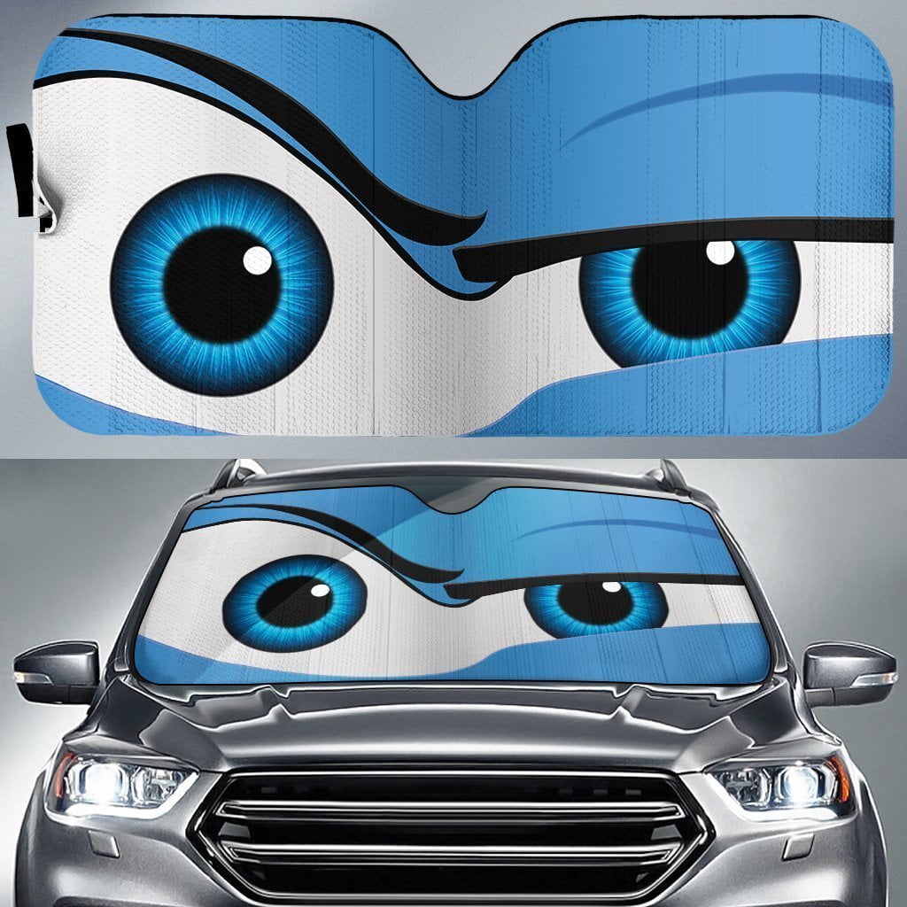 Blue Car Eyes Sun Shade Custom Car Accessories, Car Windshield, Auto ...