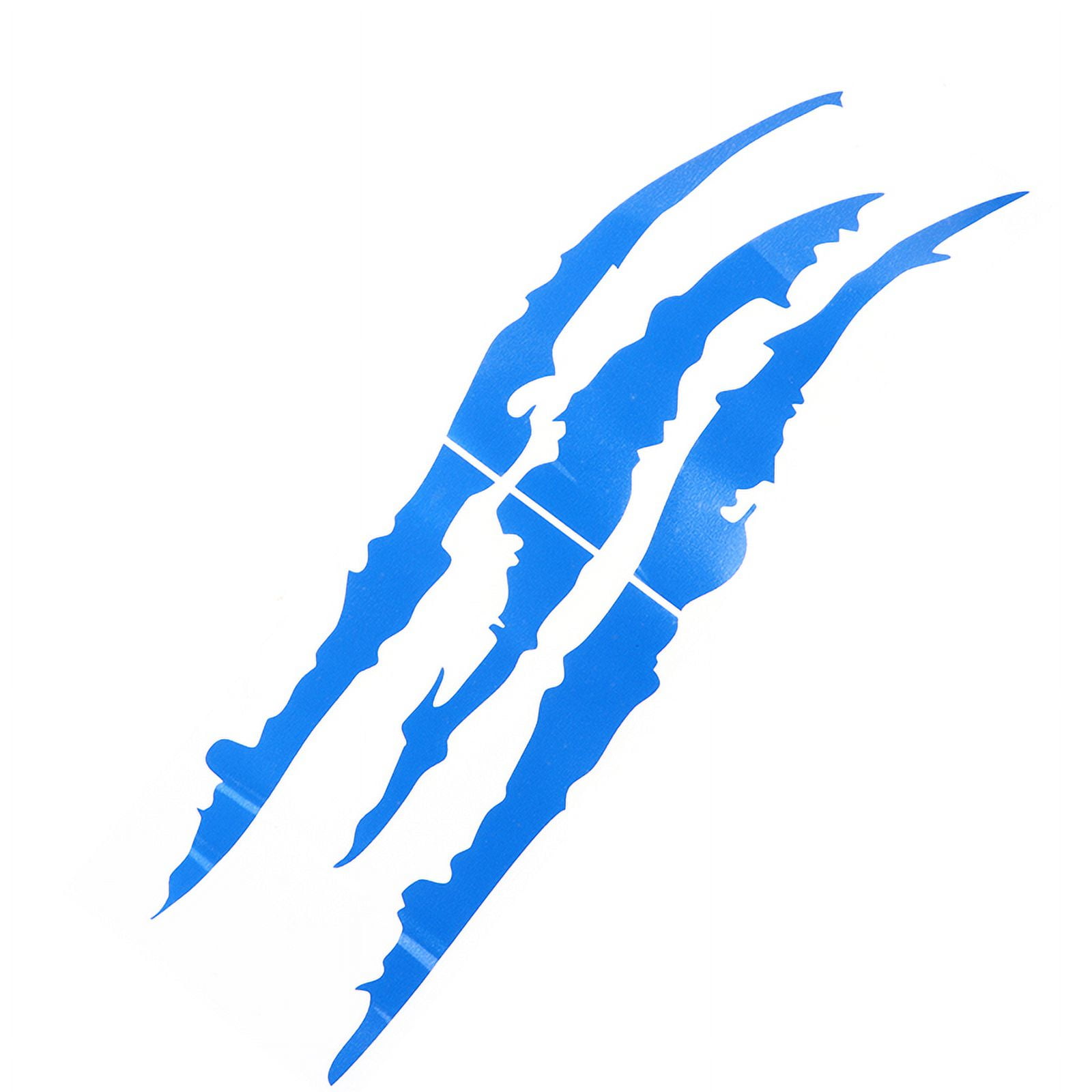 (Blue) Car Stickers Reflective Monster Claw Marks Scratch Stripe Marks ...