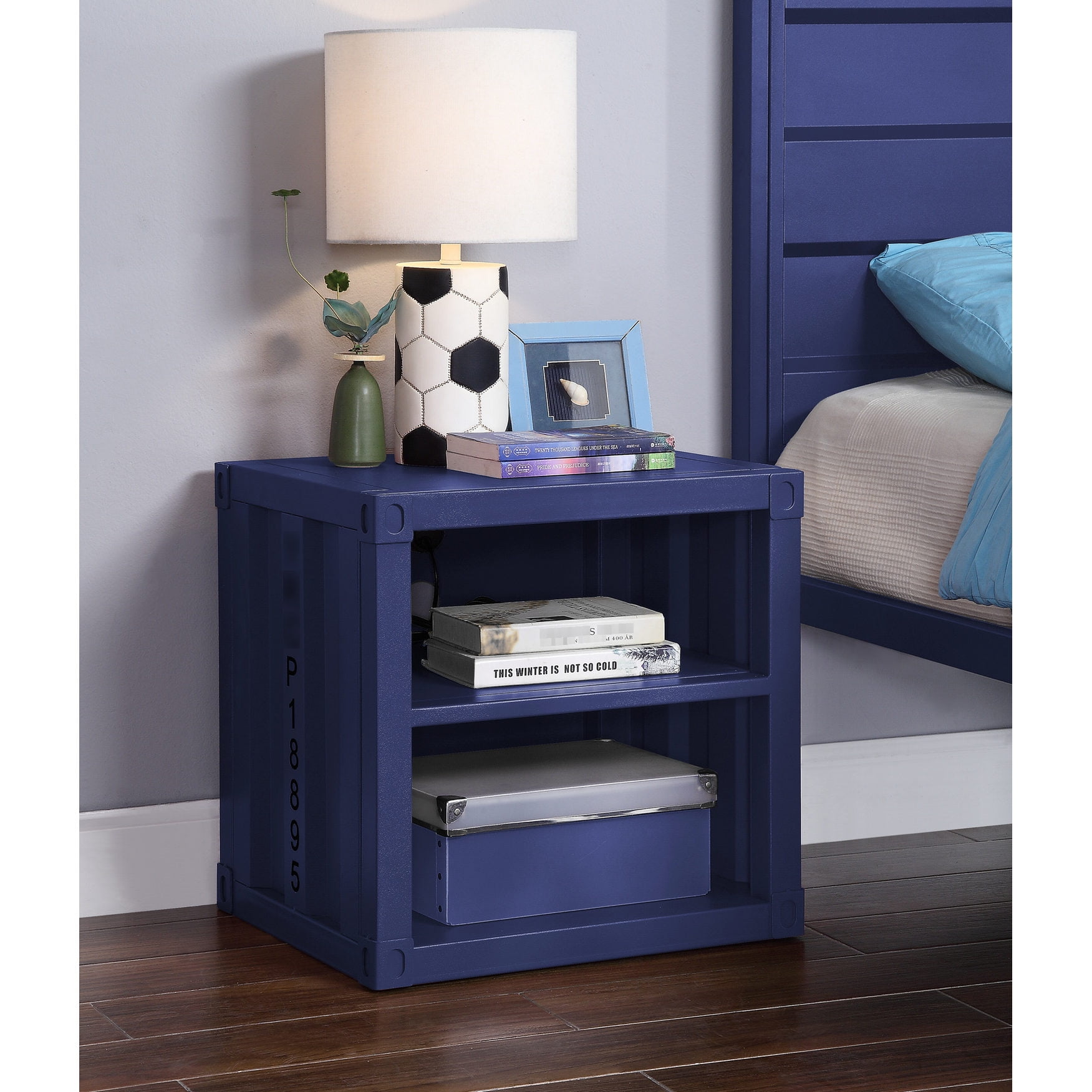Blue Cargo Container Style - Quick Device Charging - Small Living Room ...