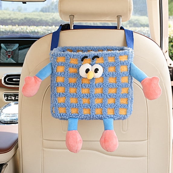 Blue Cartoon Car Trash Can, Dopamine Car Seat Back Organizer, High-end ...
