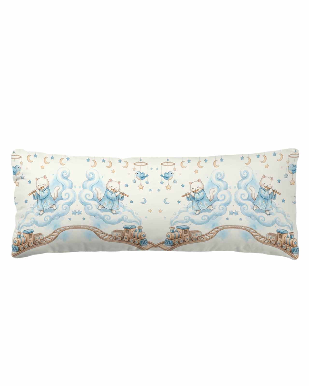 Blue Cartoon Cat Body Pillow Cover 20 x 54 Inch Decorative Pillow Cover ...