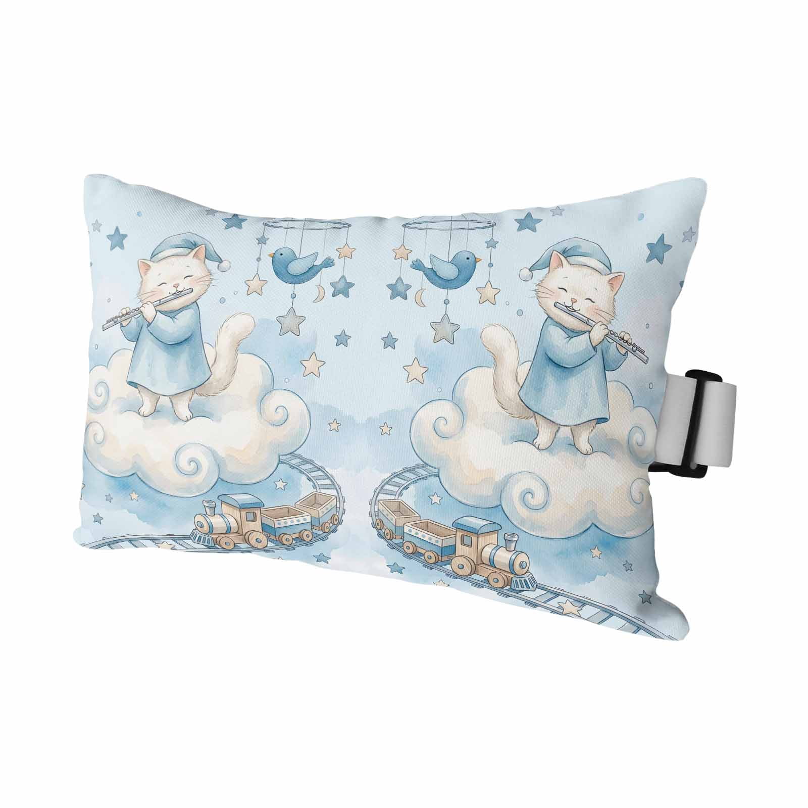 Blue Cartoon Cats Outdoor Pillows for Chaise Lounge Chair Waterproof ...