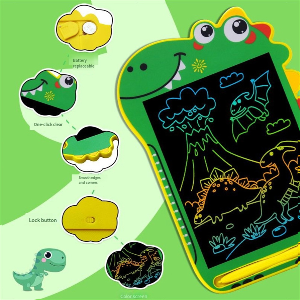 Blue Cartoon Dinosaur LCD Writing Board Drawing Children'S Graffiti ...