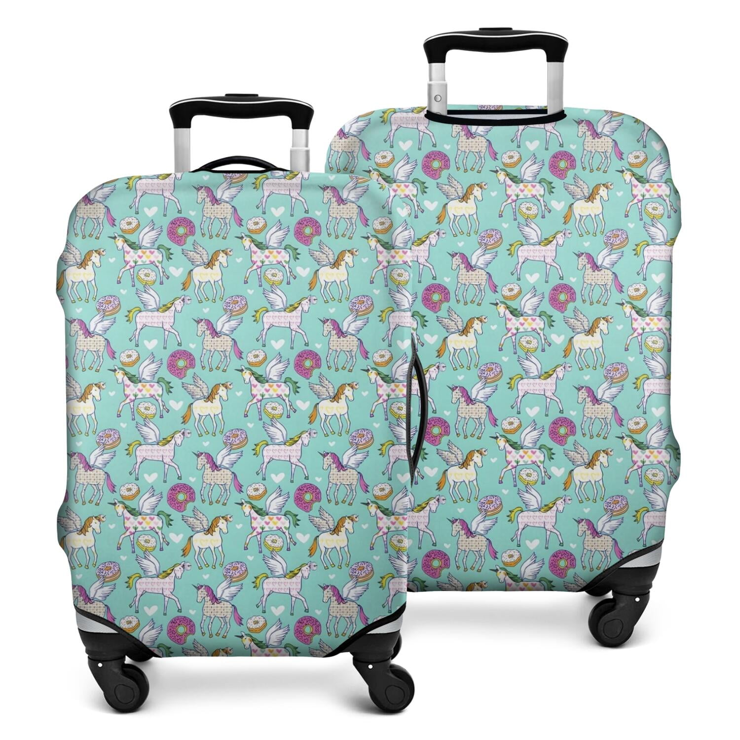 Blue Cartoon Pegasus Donut Pattern Luggage Cover Fashion Suitcase Cover ...