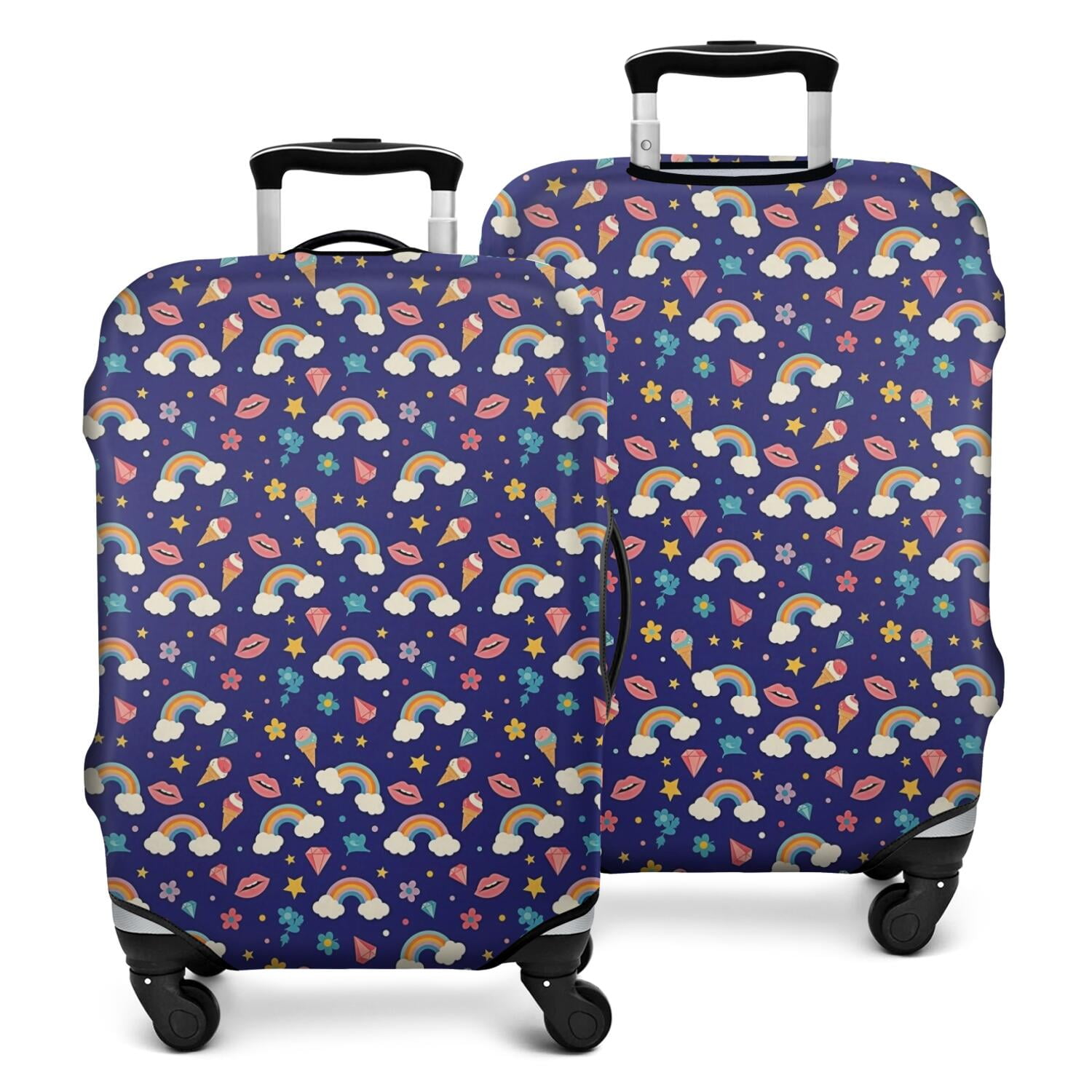 Blue Cartoon Rainbow Lips Ice Cream Diamond Luggage Cover Fashion ...
