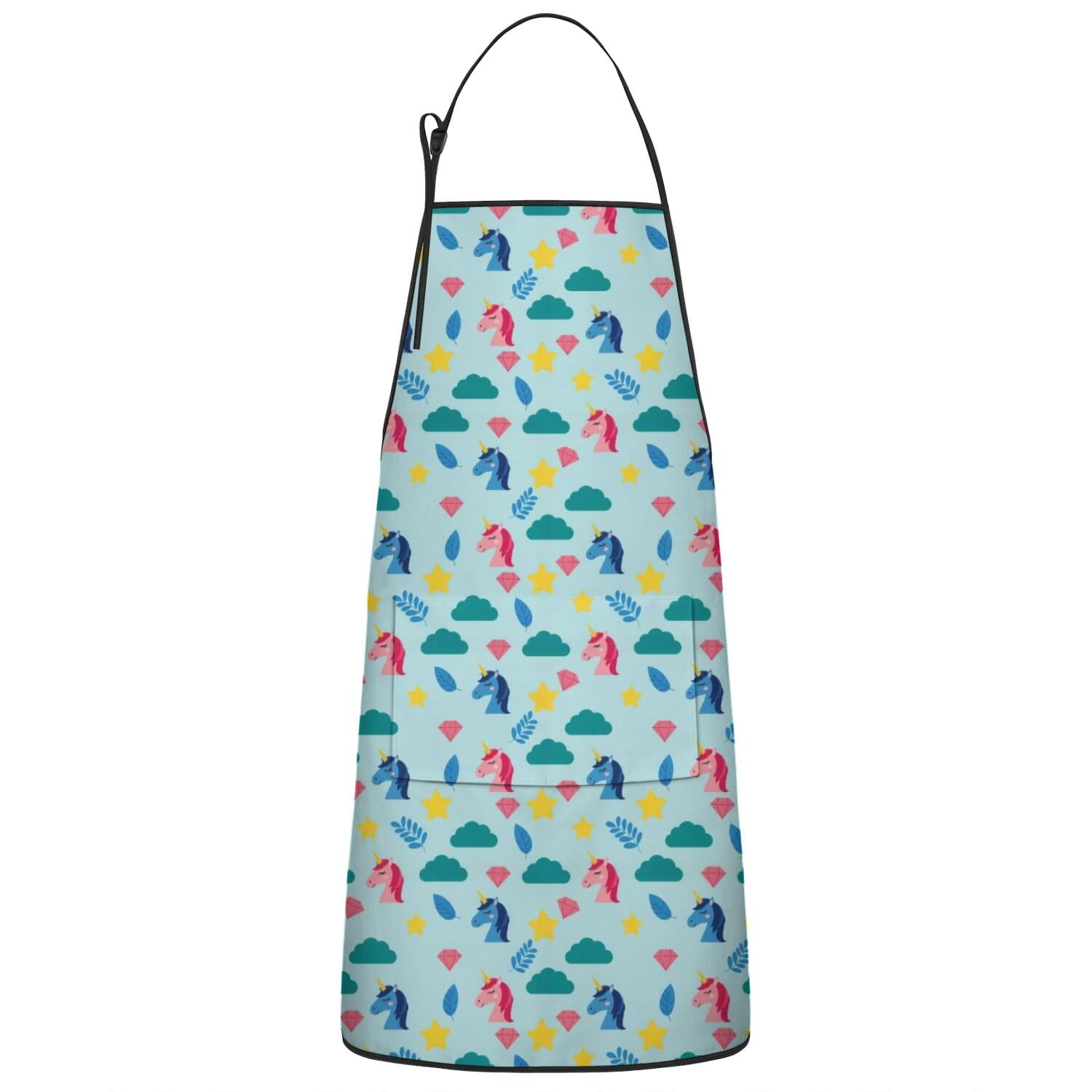 Blue Cartoon Unicorn Cloud Diamond Leaf Apron-Garden Aprons for Women ...