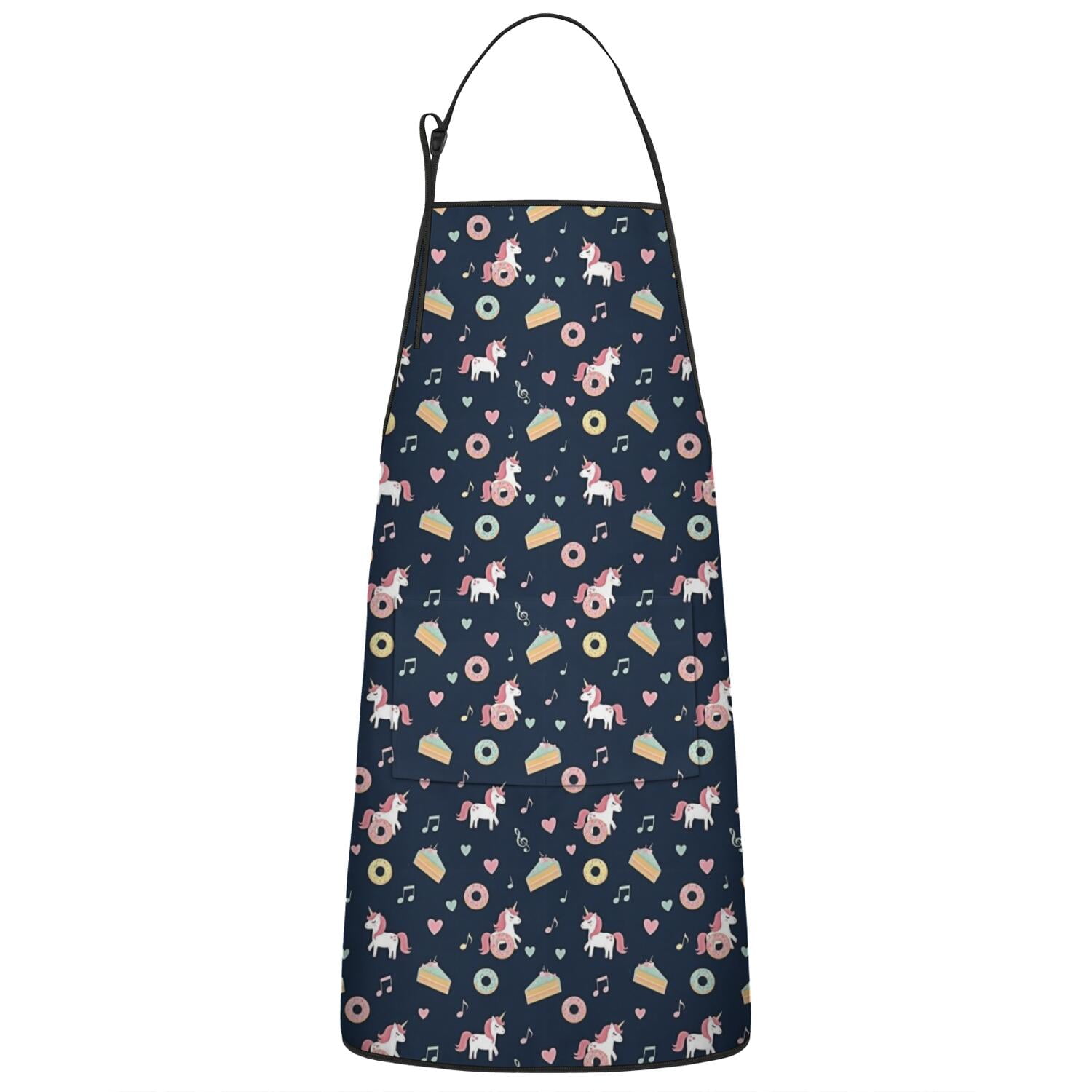 Blue Cartoon Unicorn Dessert Music Note Apron-Garden Aprons for Women ...