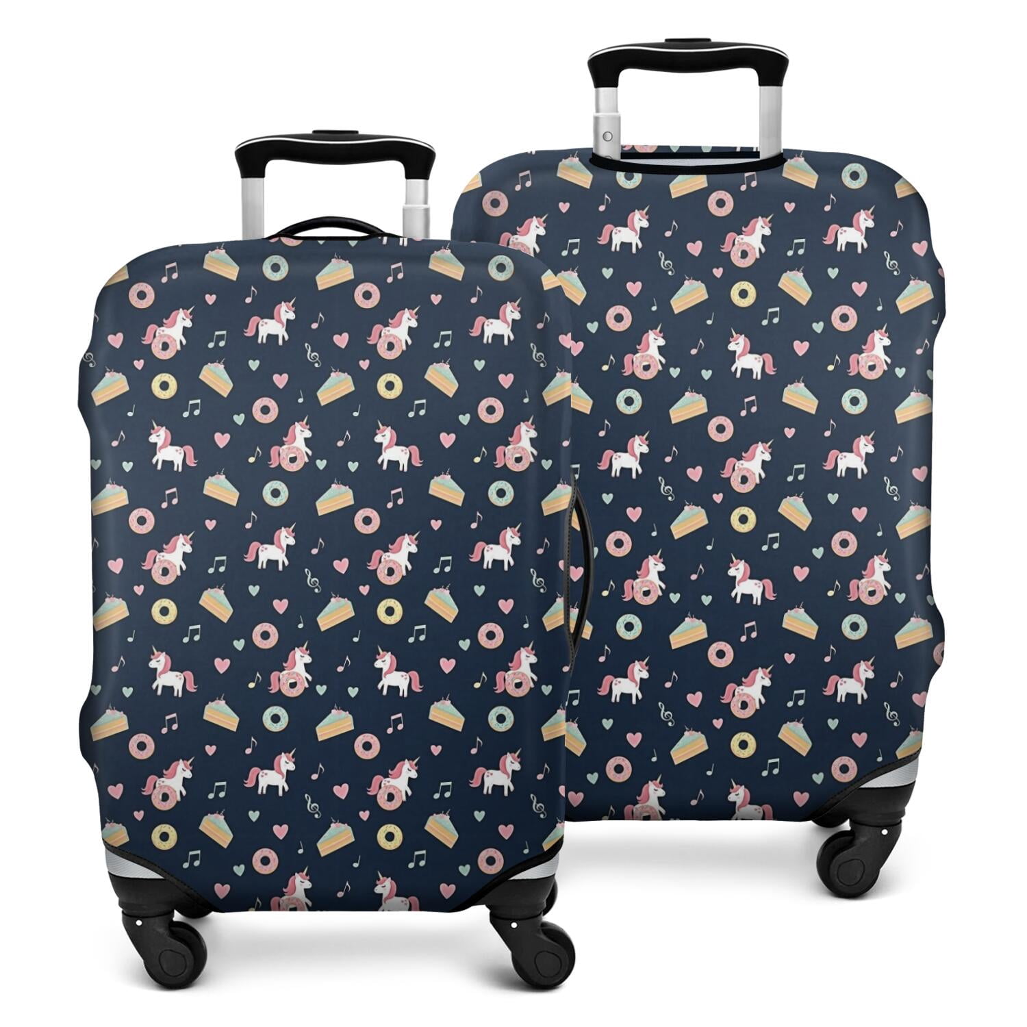 Blue Cartoon Unicorn Dessert Music Note Pattern Luggage Cover Fashion ...