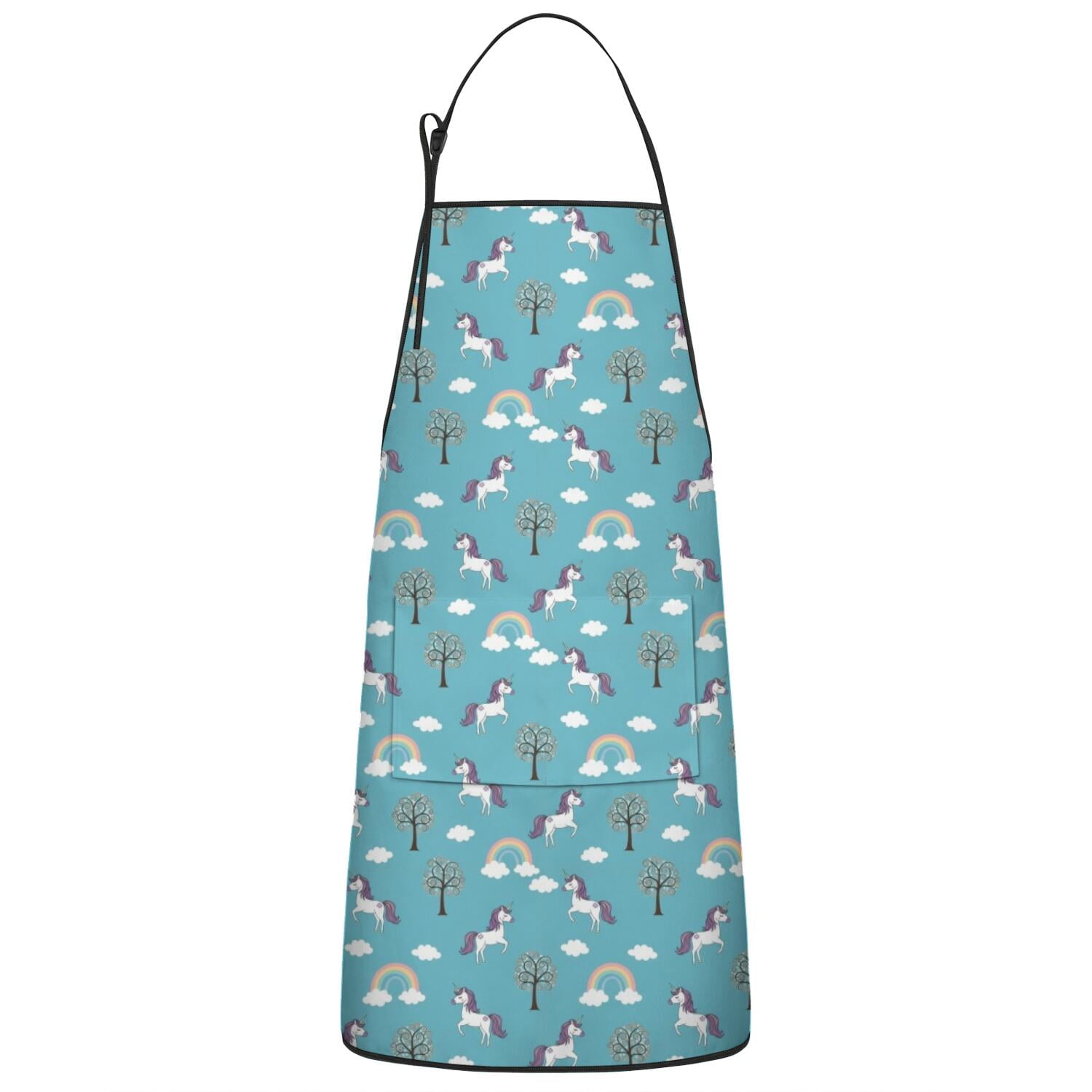 Blue Cartoon Unicorn Tree Rainbow Cloud Apron-Garden Aprons for Women ...
